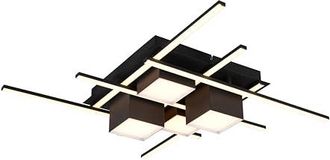 Trio Leuchten LED Deckenleuchte Roger 647810407, Metall Schwarz matt, inkl. 35 Watt LED, Fernbedienung, Dimmbar, Lichtfarbe einstellbar, Nachtlicht