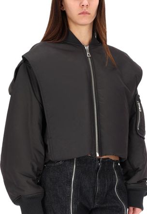 Jean Paul Gaultier Hooded Bomber Jacket - Gray