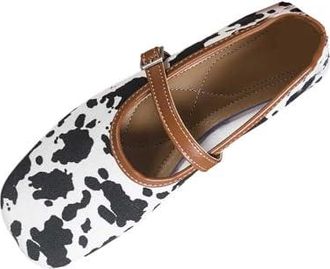 Generic Chaussures Mary Jane pour femme, coupe large, l&eacute;g&egrave;res, tendance, polyvalentes, pliables, respirantes, confortables, d&eacute;contract&eacute;es, ballerines, travail