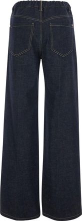 Brunello Cucinelli Wide Leg with Monile Detail Jeans - Blue