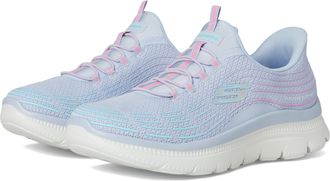 Skechers Womens Summits 2.0 Hands Free Slip-ins Sneaker, Light Blue/Multi=lbmt, 36.5 EU