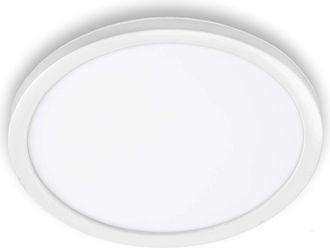 Telefunken LED Au&szlig;enwandleuchte, Au&szlig;enwandlampe 1-flammig, Backlight Effekt, 15 Watt, 2.000 Lumen, 4.000 Kelvin, IP44, Wei&szlig;, Rund, &Oslash; 28cm