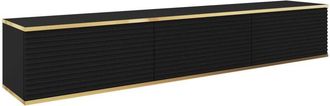 Selsey Selsey Mucalma - TV-Element mit geriffelten Fronten, h&auml;ngend, Schwarz / Gold, 175 cm