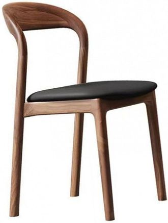 Generic Hölzerne Esstühle Massiv Holzkonstruktion für Haltbarkeit Schwarz 81 * 43 * 46cm