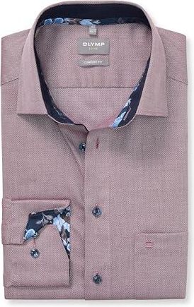 Olymp Chemise Homme &agrave; Manches Longues Luxor, Faux Uni, 466 Comfort Fit 20,13 New Kent, 41