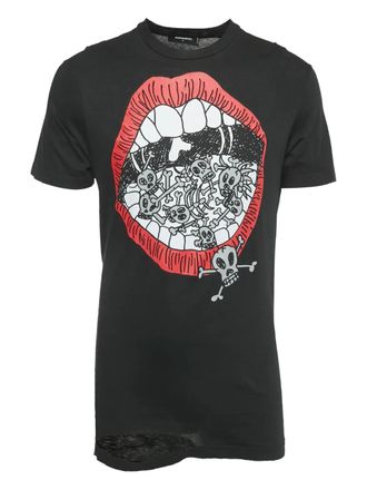 Dsquared2 T-Shirt mit grafischem Print - Schwarz