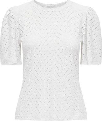 Jacqueline de Yong Jacqueline de Yong, Femme, Tops, Blanc, Taille: 36 FR Blouse &agrave; Manches Courtes et Col Rond