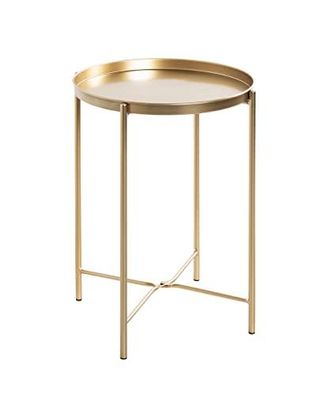 Haku Möbel Table dappoint Or, métal - Dim.: H 50 cm x Ø 39 cm, Style: Art Deco