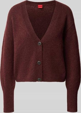 HUGO BOSS Cardigan aus Wolle mit Logo-Detail Modell Sirala