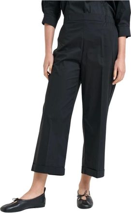 Liviana Conti Femme, Pantalons, Noir, Taille: 38 FR Poplin Wide Pantalons