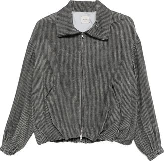 Alysi veste zipp&eacute;e en velours c&ocirc;tel&eacute; - Gris