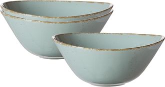 Ritzenhoff & Breker Servierschalen-Set Casa 3-teilig, 16 x 19 cm, Ovale Schalen im Vintage-Look, Mix & Match-Geschirr, Spülmaschinenfest & Mikrowellengeeignet, Porzellan,