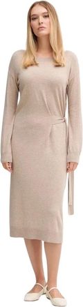 Gaud&igrave; Femme, Robes, Beige, Taille: 40 FR Robe mi-longue &agrave; ceinture nou&eacute;e