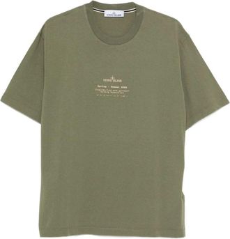 Stone Island Homme, Tops, Vert, Taille: 2XL T-shirt &agrave; logo