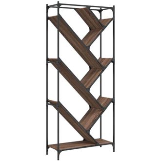 vidaXL Vidaxl - B&uuml;cherregal Braun Eichen-Optik 79x30x180cm Holzwerkstoff Metall