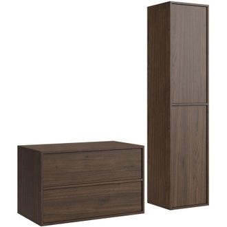 Badplaats Badezimmerm&ouml;bel Waschbeckenunterschrank Mali 80 cm - Walnuss Bra
