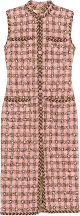 Giuseppe Di Morabito Tweed-Kleid mit Karomuster - Rosa