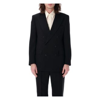 Sunflower Homme, Vestes, Noir, Taille: XL Blazer noir en laine &agrave; double boutonnage