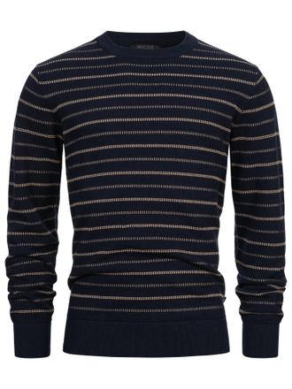 Indicode Herren INMoltilion Strickpullover aus 100% Baumwolle | Strickpullover f&uuml;r M&auml;nner Navy, XL