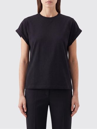 Victoria Beckham Rundhals-T-Shirt aus Baumwolle mit kurzen &Auml;rmeln und &uuml;berschnittenen Schultern