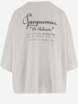 Jacquemus Womens T-Shirt Le Palmier Cotton-Blend White T-Shirts & Jerseys