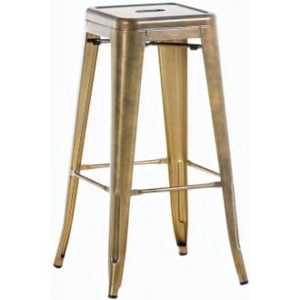 Clp Tabouret en m&eacute;tal peint en poudre avec pas pratiques diff&eacute;rentes couleurs colore : Or antique