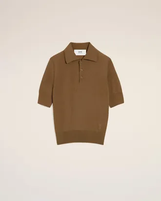 Ami Polo Marron Ami De Coeur En Laine Noisette - XL - Femme