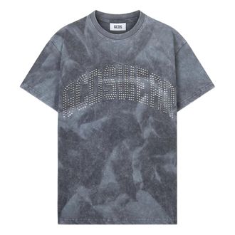 GCDS Studded Logo Loose T-Shirt - - Tops - Herren - Blau - L
