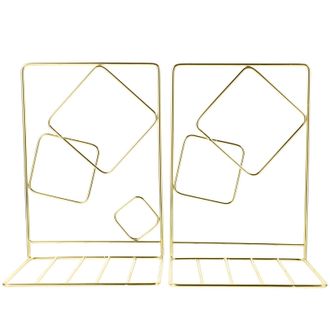 Cabilock Quadratische Buchst&uuml;tzen 2 St&uuml;ck Metall rutschfest Multifunktionaler Buchorganizer f&uuml;r Schreibtisch und Regale mit Flachem Boden