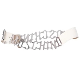 Moschino Kettenglieder-Logo-G&uuml;rtel - - Pre-owned - Damen - Wei&szlig; - ONE SIZE