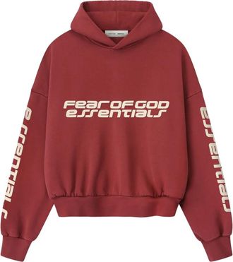 Fear of God Homme, Sweatshirts et sweats &agrave; capuche, Rouge, Taille: XL SweaT-shirt court et d&eacute;contract&eacute; en molleton &eacute;pais