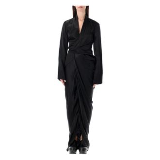 Rick Owens Femme, Robes, Noir, Taille: 38 FR Wrap Gown