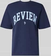 Review T-Shirt mit Label-Print und Rundhalsausschnitt