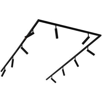 QAZQA Modernes Schienensystem mit 10 schwarzen Strahlern 1-phasig - Slimline Uzzy