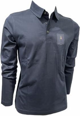 Aeronautica Polo PO1889 Flèches Trecolori pour homme, chemise, manches longues, bleu, Large