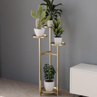 Generic Metall-Pflanzenst&auml;nder for T&ouml;pfe, Eckst&auml;nder for drinnen und drau&szlig;en, for mehrere Pflanzen, for den Garten(Gold,120cm)