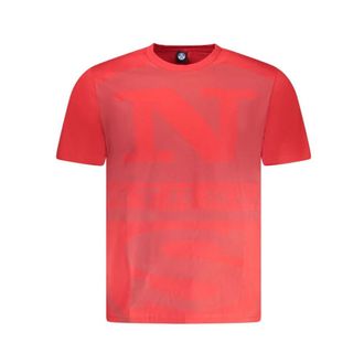 North Sails Rotes Baumwoll Herren T-Shirt Nautik Stil - - Tops - Herren - Rot - S
