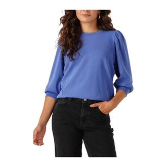 Selected Blauer 3/4-&Auml;rmel-Sweat-Top - - Knitwear - Damen - Blau - XS