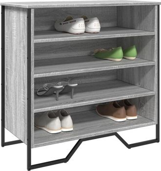 vidaXL Schuhregal Grau Sonoma 80x38x78 cm Holzwerkstoff Vidaxl