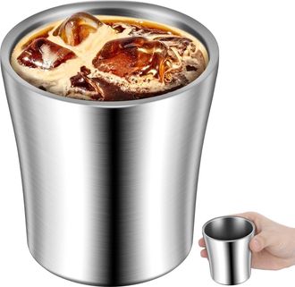 BESPORTBLE TOVINANNA Edelstahl Trinkbecher mit 180 ml Fassungsverm&ouml;gen und Tailliertem Design Mundsp&uuml;lbecher und Zahnb&uuml;rstenhalter f&uuml;r Badezimmer und Studentenwo