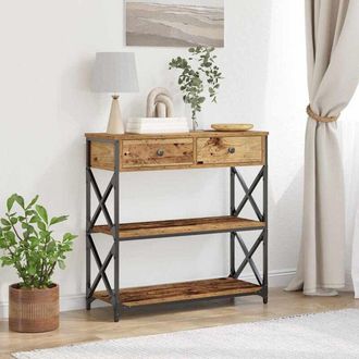 vidaXL Table Console avec tiroir Bois ancien 75 x 28 x 75 cm Vidaxl