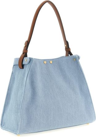 Fendi Denim Trapezoidal Shoulder Bag - Blue