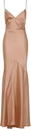 Elisabetta Franchi Femme, Robes, Brun, Taille: 40 FR Abr3462E2 EV8 Suede Dress