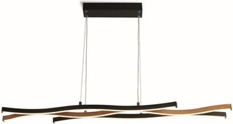 Searchlight Suspension 1L bloom Led métal noir avec branche métal noir et effet bois Led 38w 4008 lumens 2700k-3000k-4000k av inter sur base et dimmable 3