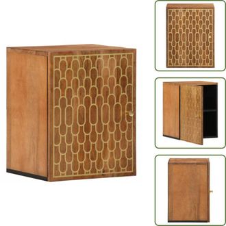 vidaXL The Living Store Bad-Wandschrank 38x33x48 cm Massivholz Mango - Badezimmerm&ouml;bel - Handgefertigter Schrank - Mangoholzschrank - Vintage Stil