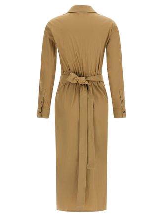 Max Mara Womens Beige Cotton Midi Dress