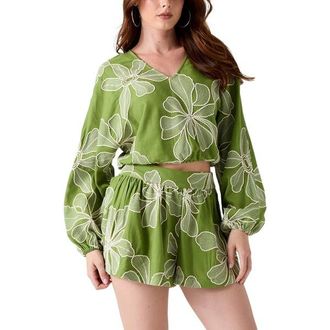 Guess Short Dessi &agrave; broderie floral