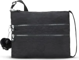 Kipling ALVAR Sac à bandoulière de taille moyenne, Black Noir (Noir)