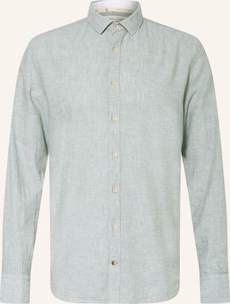 Colours & Sons Colours & Sons Hemd Slim Fit Mit Leinen gruen
