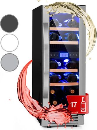 Klarstein Klarstein - Vinovilla 17 Built-In Duo Zweizonen-Weink&uuml;hlschrank 53l 17 Fl. 3-Farben Glast&uuml;r